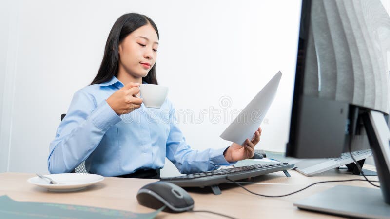 Asian Woman Programmer Typing Source Code With Computer Pc For Developing Program Or Application