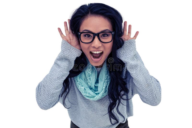Asian Woman Shouting To the Camera Stock Photo - Image of agency ...