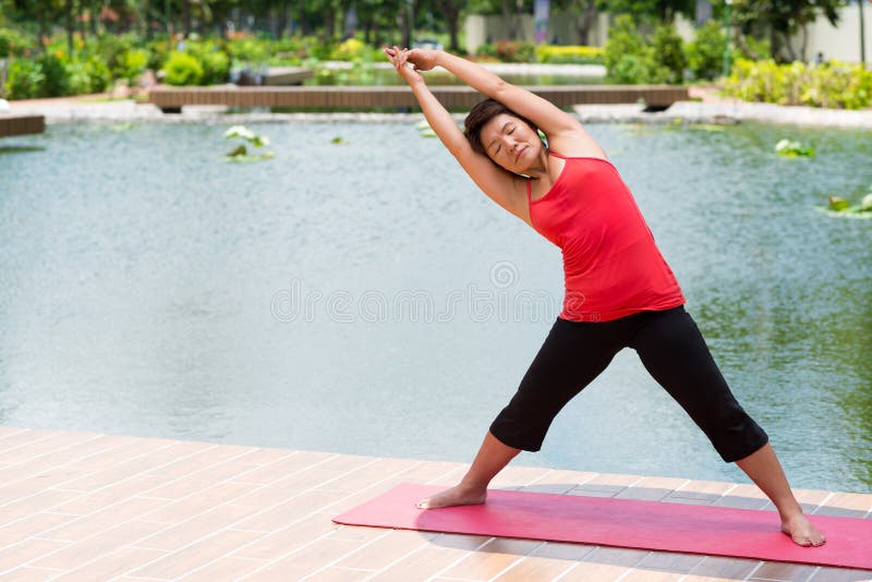 Stretching woman stock photo. Image of lifestyle, woman - 116343512