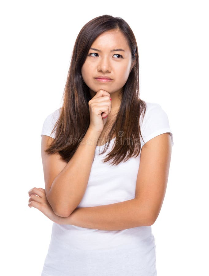 Asian woman think of idea stock photo. Image of asian - 42442960