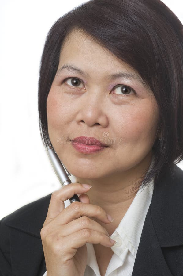 Asian woman thinking stock image. Image of woman, photograph - 12061709