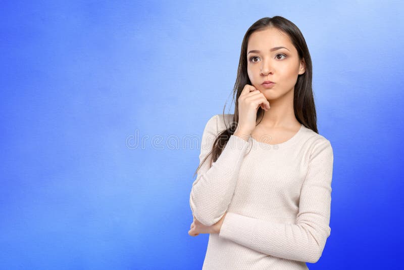 Asian Woman Thinking Deeply Stock Image - Image of deeply, caucasian ...