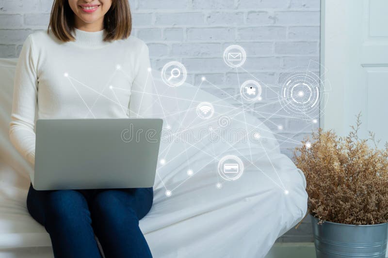 Asian Woman Working with Business Analytics and Data Management Stock ...