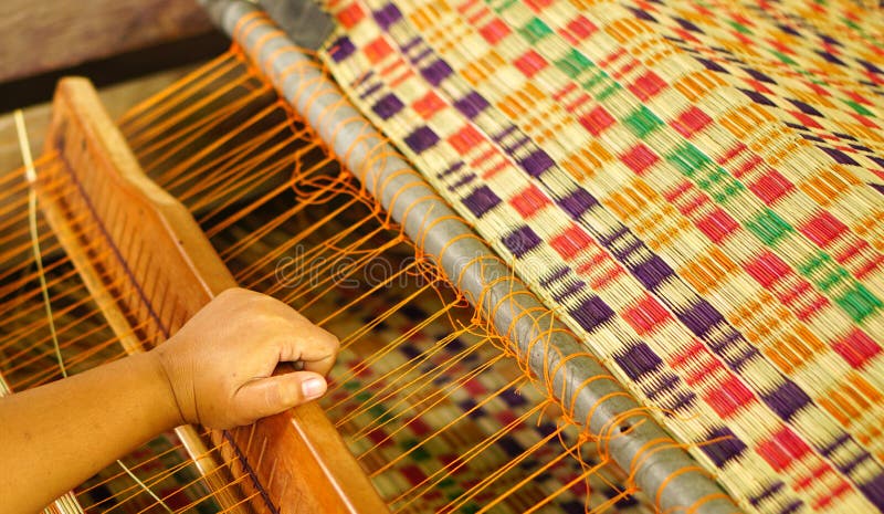 Asian Women are Making Textiles for Family Use. Stock Photo - Image of ...