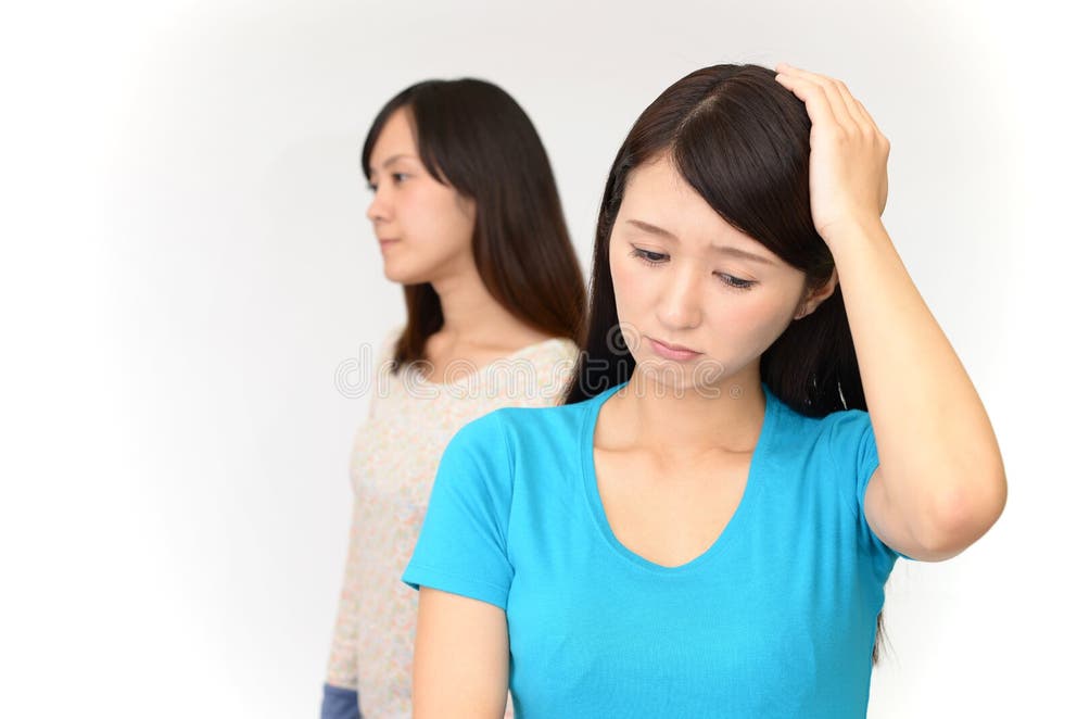 Disappointed Asian women stock image. Image of embarrassment - 139229977