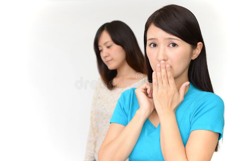 Uneasy Asian women stock photo. Image of depressed, face - 139230016