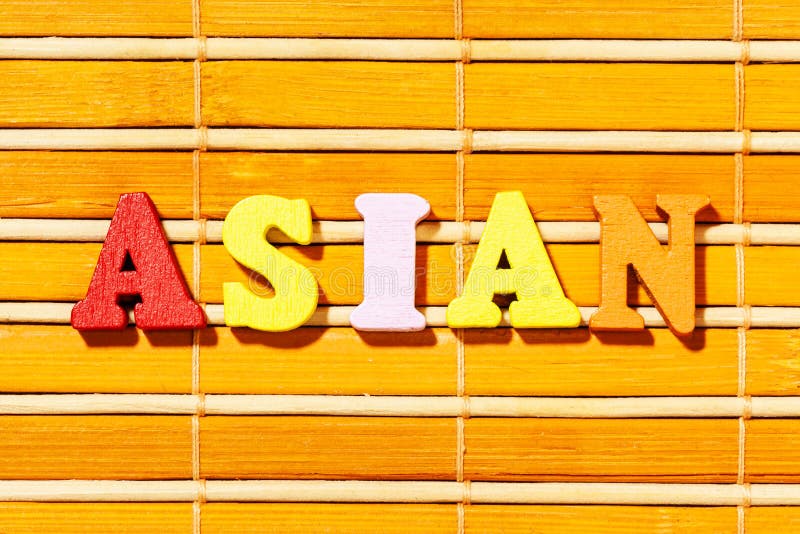 Asian Word - Text by Color Letters Stock Image - Image of design ...
