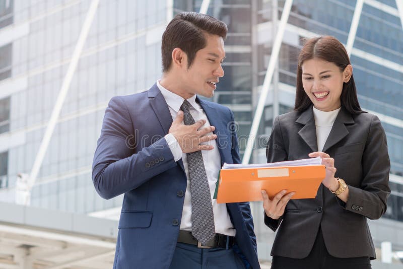 Asian Young Employee / Staff Asking for Advice from Manager / Boss ...