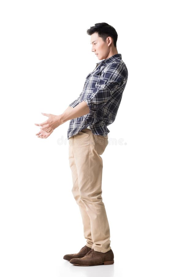 Asian Young Guy Carry or Take Something Stock Image - Image of casual ...