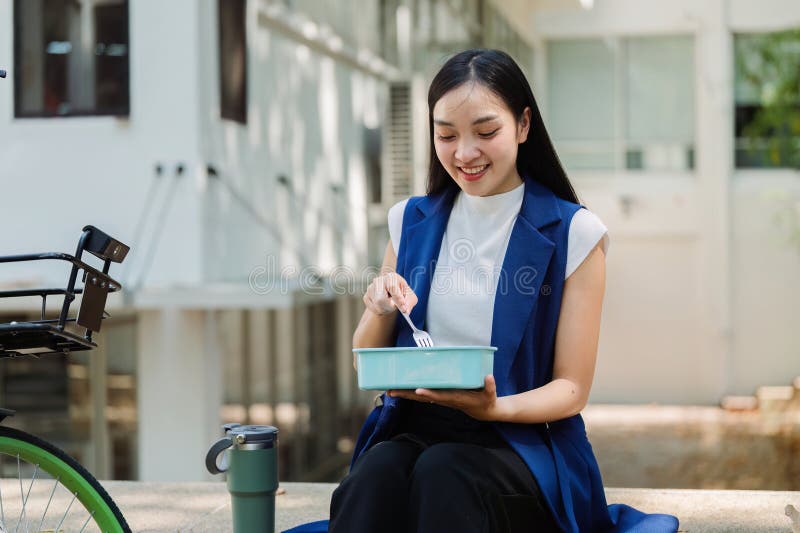 Asian Young Woman Packing Clothes at Home, Putting on Stuff into Donate ...