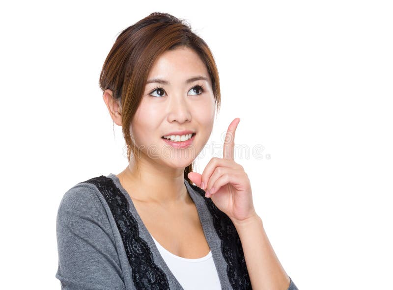 Asian Young Woman Think of Idea Stock Photo - Image of executive ...