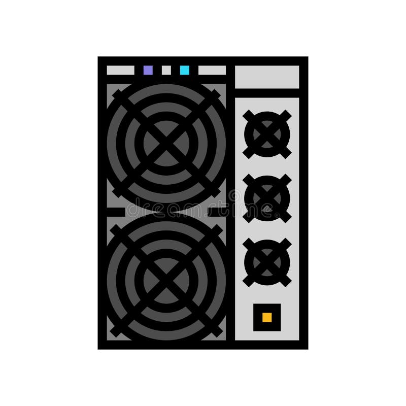 Asic Miner Cryptocurrency Mining Color Icon Vector Illustration Stock ...