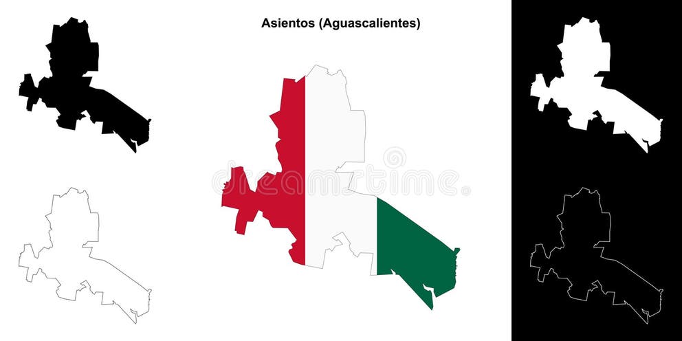 Asientos outline map stock illustration. Illustration of design - 375802953