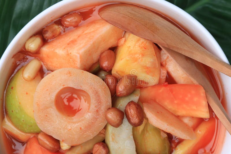 Bowl of Asinan, Acar Timun or Jelatah are Preserved Tropical Fruits and ...