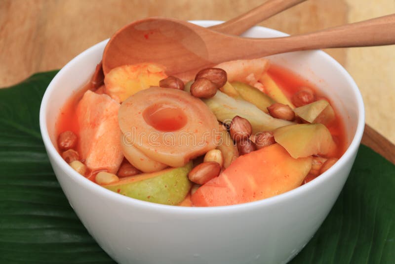 Bowl of Asinan, Acar Timun or Jelatah are Preserved Tropical Fruits and ...