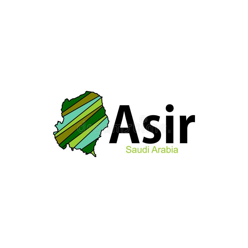 Asir Map. Political Map of Asir. Asir Map of Saudi Arabia with White ...