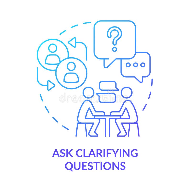 Ask Clarifying Questions Blue Gradient Concept Icon Stock Vector ...