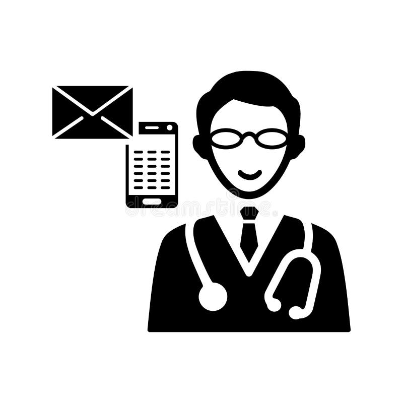 Ask a Doctor Icon, Black Vector Graphics Stock Vector - Illustration of ...