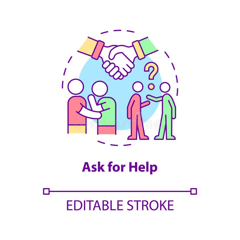 Ask for help concept icon stock vector. Illustration of positive ...