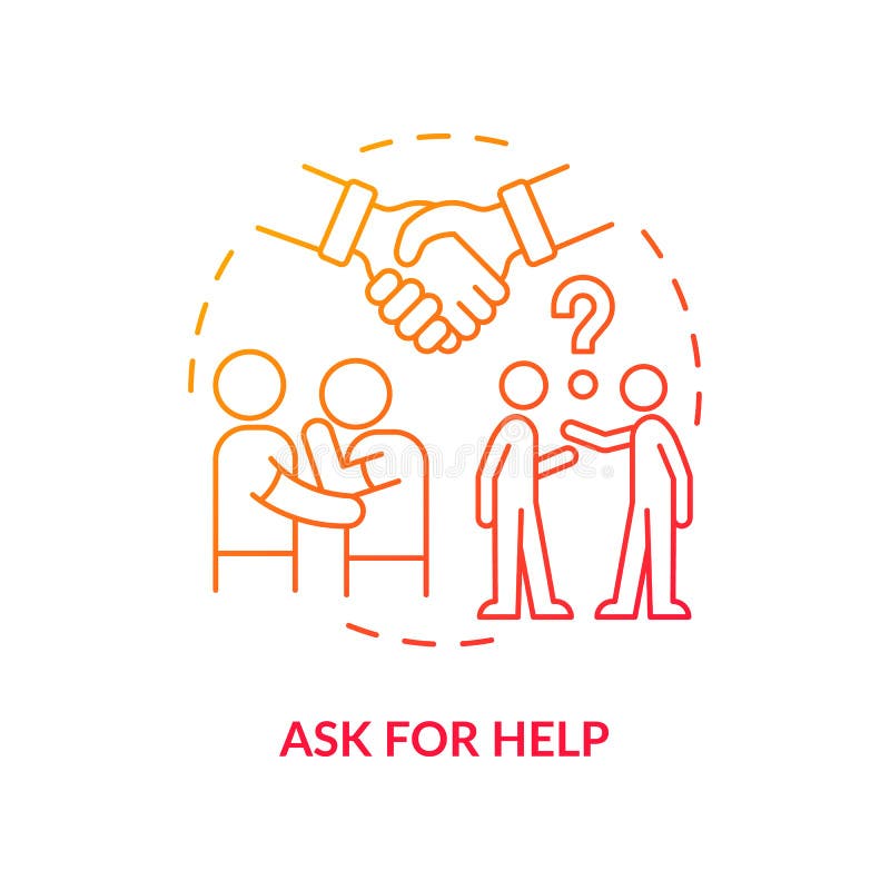 Ask for Help Red Gradient Concept Icon Stock Vector - Illustration of ...