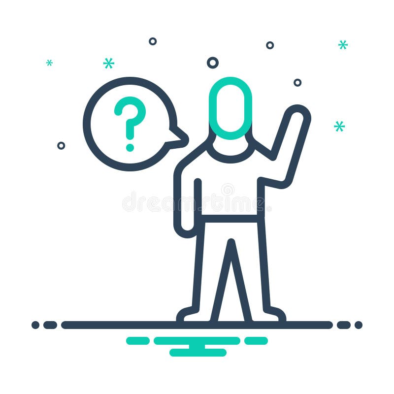 Mix Icon for Ask, Ask for and Raised Stock Illustration - Illustration ...