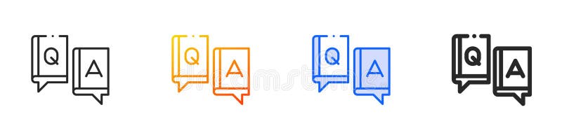 Ask Icon.Thin Linear, Gradient, Blue Stroke and Bold Style Design ...