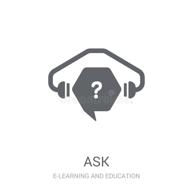 Ask Icon. Trendy Ask Logo Concept on White Background from E-learning ...