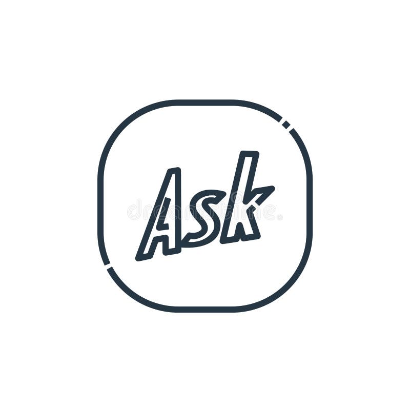 Ask Icon Vector from Social Media Logos Concept. Thin Line Illustration ...
