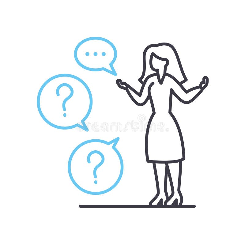 Ask Line Icon, Outline Symbol, Vector Illustration, Concept Sign Stock ...