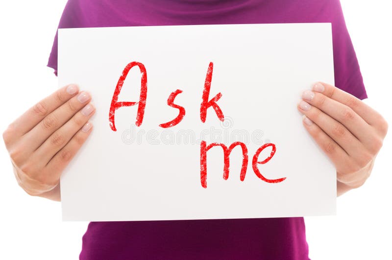 Ask me stock image. Image of volunteer, information, volunteering ...
