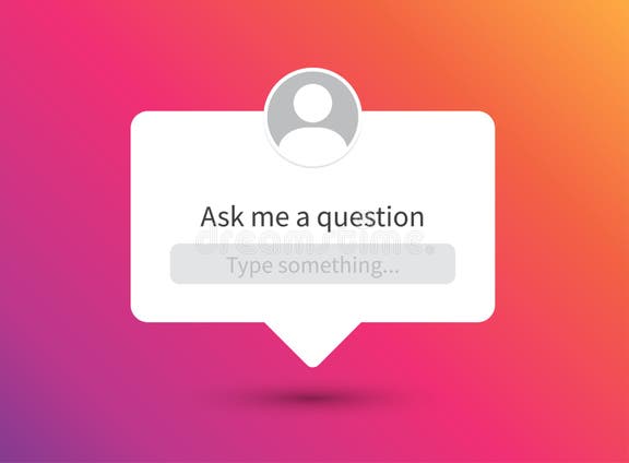 Ask Me a Question Social Media. Frame Gradient Interface. Vector ...