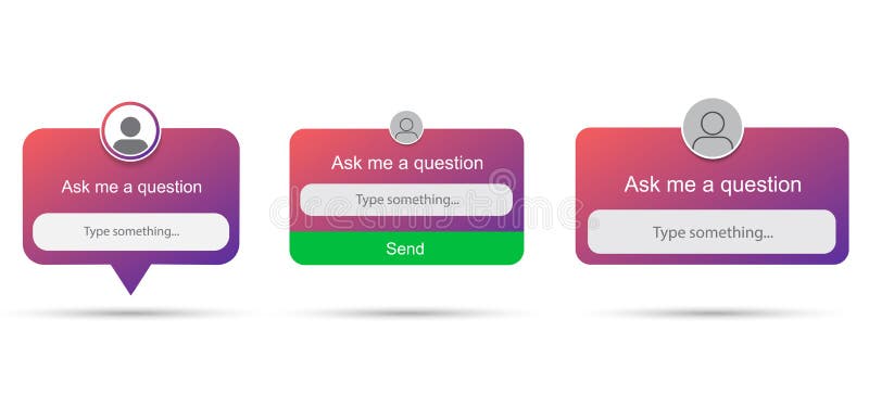 Ask Me a Question Vector Banner. Template Collection Stock Vector ...