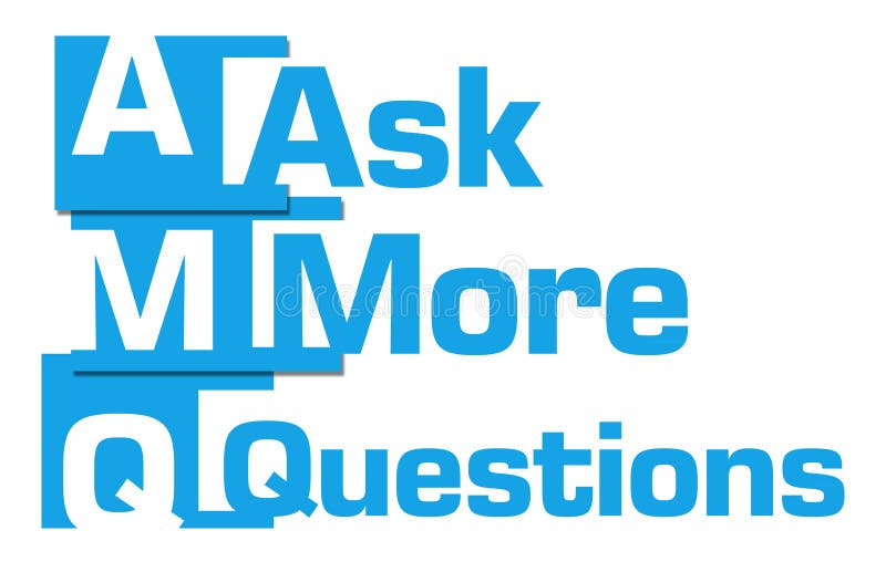 Any Questions Blue Squares Top Bottom Stock Illustration - Illustration ...