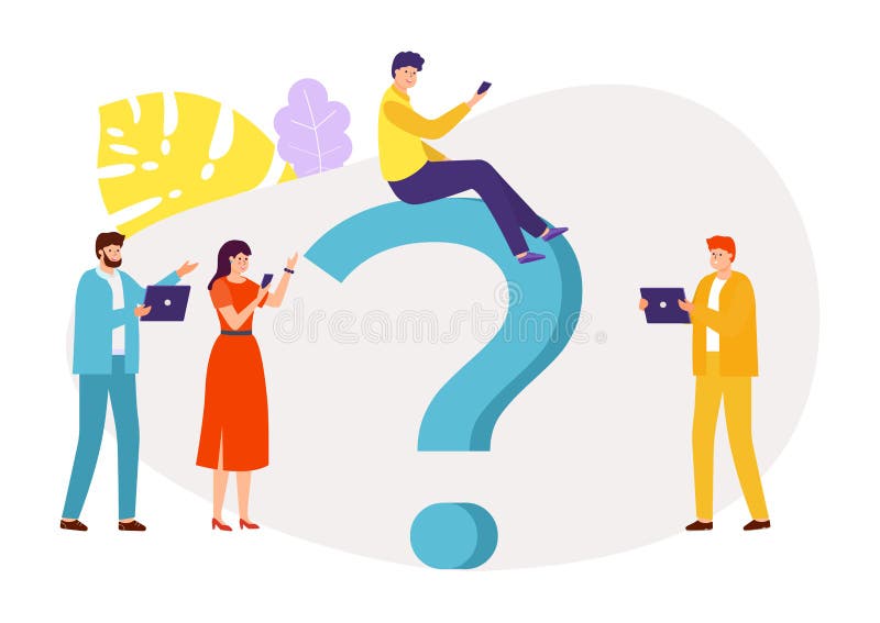 Ask Question Request Tiny Character Together Sitting Question Mark ...