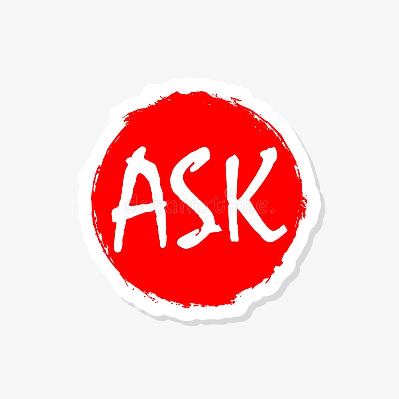 Ask Questions Isolated on Red Circle Button Stock Vector - Illustration ...