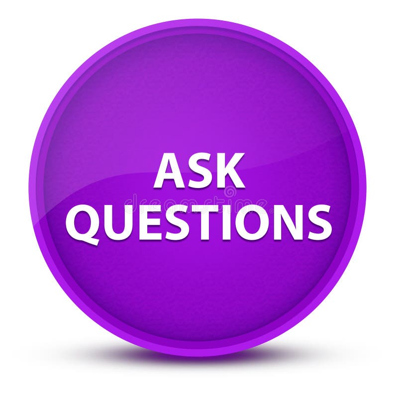 Ask Questions Luxurious Glossy Purple Round Button Abstract Stock ...