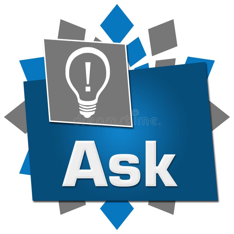 Ask Blue Grey Circular Squares Symbol Stock Illustration - Illustration ...