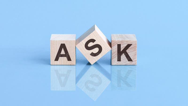 ASK the Text is Written on Wooden Cubes Stock Image - Image of query ...