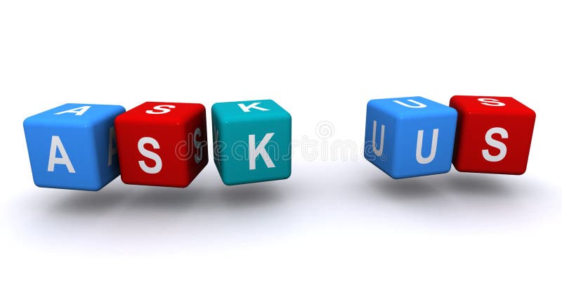 Ask us word block on white stock illustration. Illustration of ...