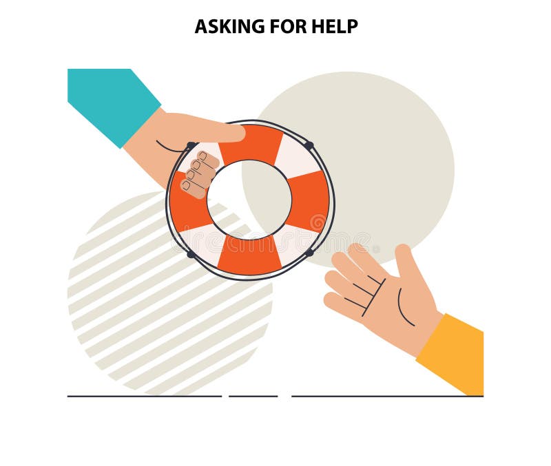 Asking for Help Concept. Character Seeking Support from Other Stock ...