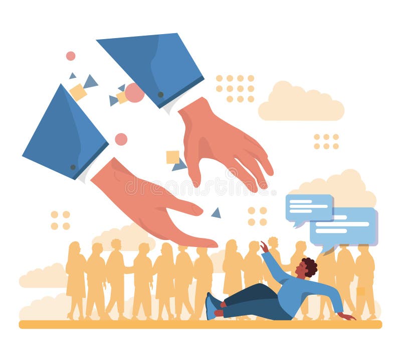 Asking for Help Concept. Character Seeking Support from Other Stock ...