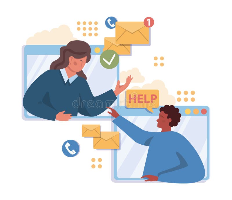 Asking for Help Concept. Character Seeking Support from Other Stock ...