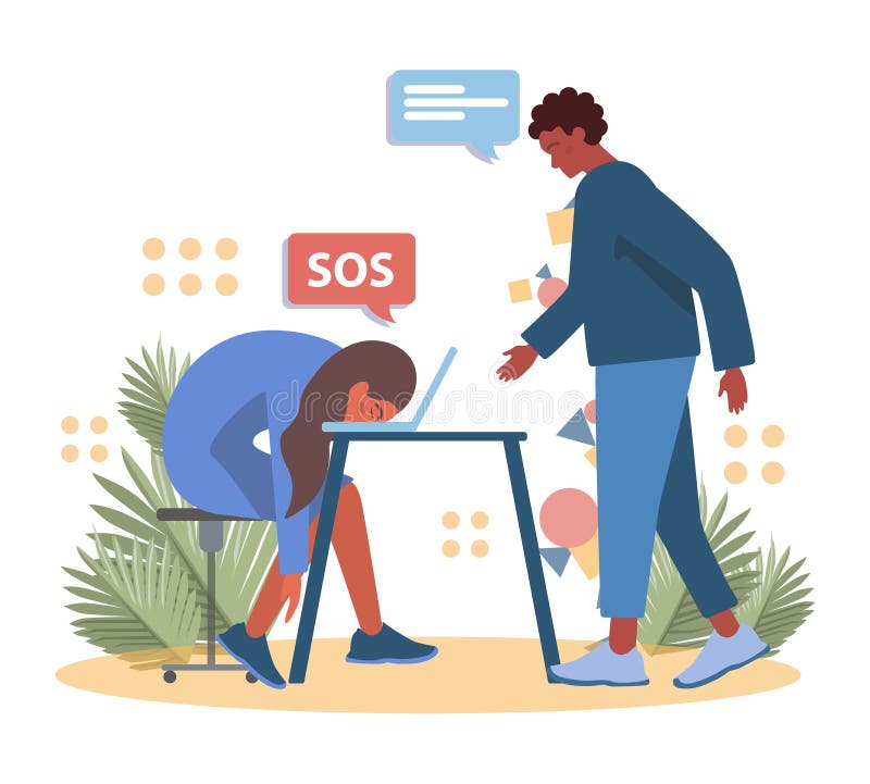 Asking for Help Concept. Character Seeking Support from Other Stock ...