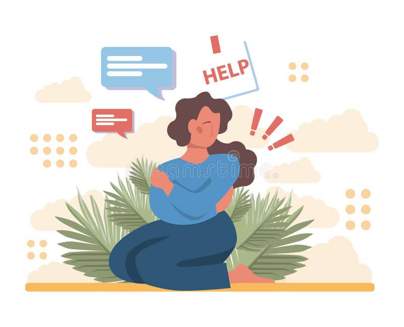 Asking for Help Concept. Character Seeking Support from Other Stock ...