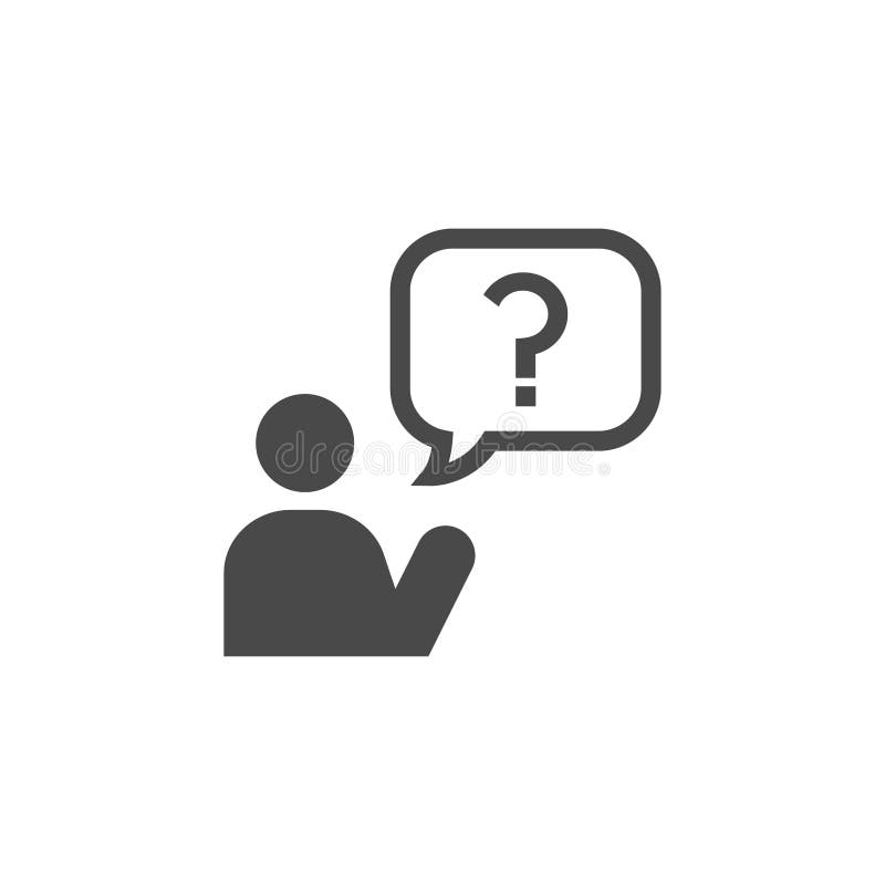 Asking a Question Icon, Vector Black Illustration Stock Vector ...