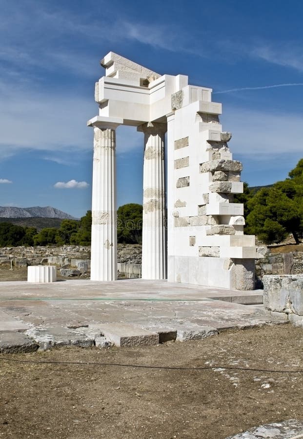 Asklipios Temple at Epidaurus, Greece Stock Image - Image of ...