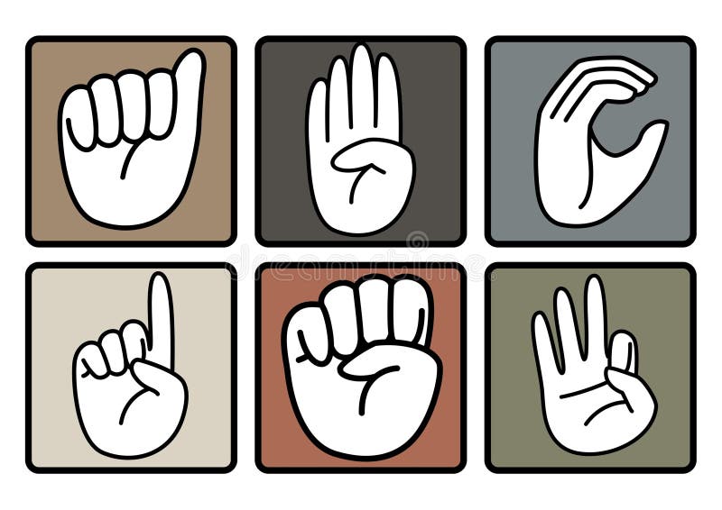 ASL Alphabet Hand Sign Matching Flashcards - 1 Stock Illustration ...