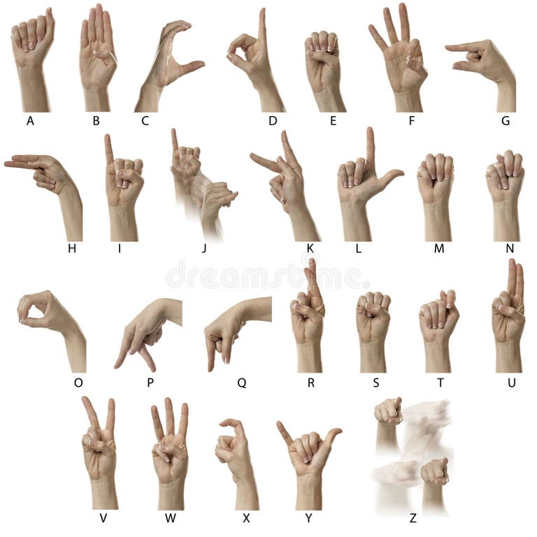 ASL Alphabet with labels stock photo. Image of nonverbal - 13678744