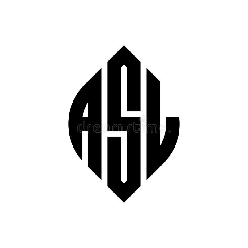 Asl Circle Letter Logo Design With Circle And Ellipse Shape Asl Ellipse Letters With