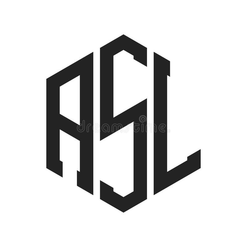 ASL Logo Design. Initial Letter ASL Monogram Logo Using Hexagon Shape ...